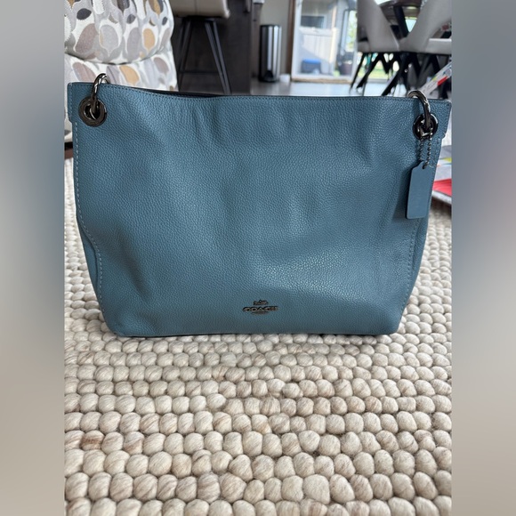 Coach | Bags | Coach Clarkson Hobo Blue Leather Womens Purse | Poshmark